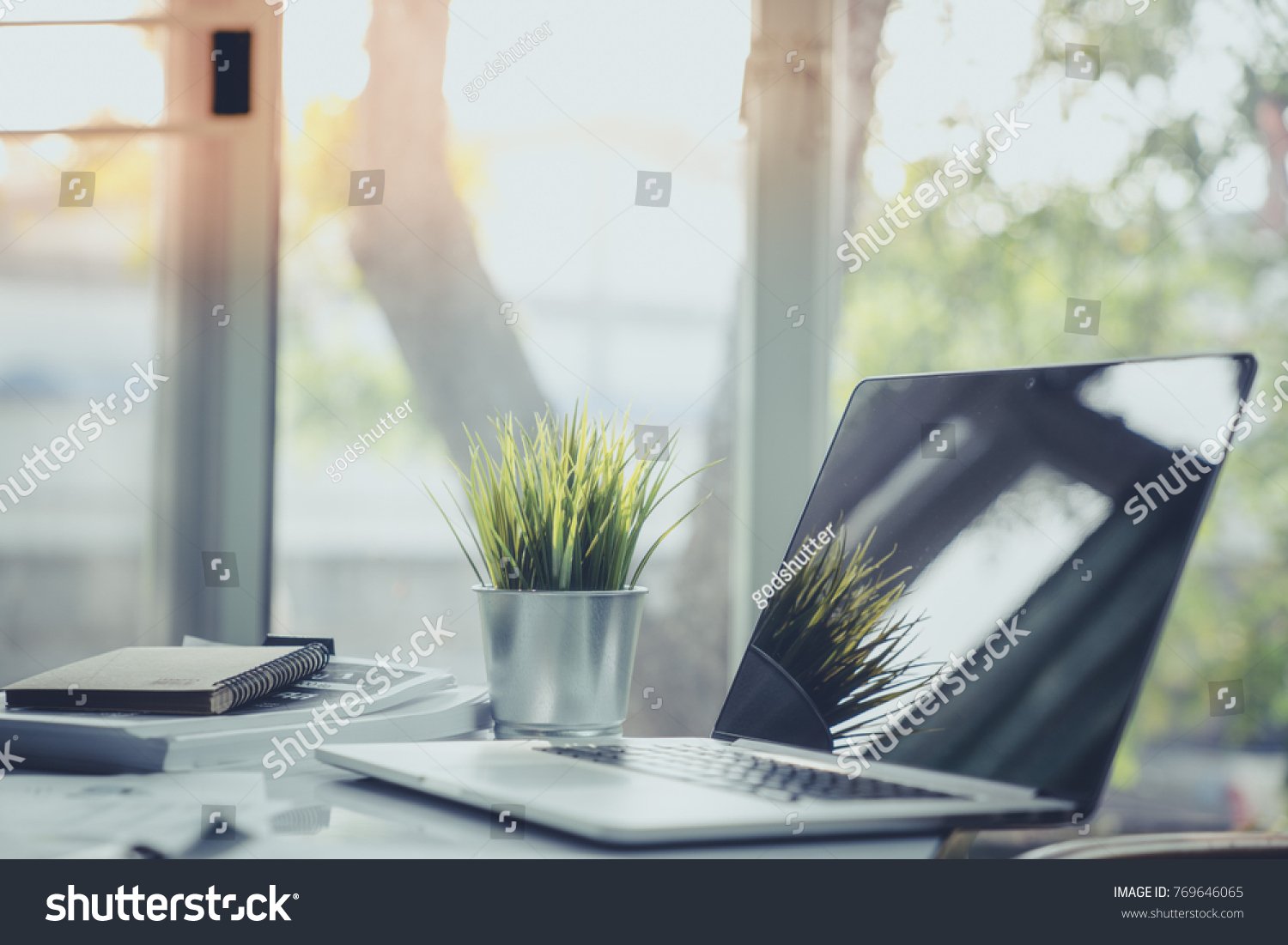 stock-photo-business-work-table-in-office-with-laptop-computer-notebook ...